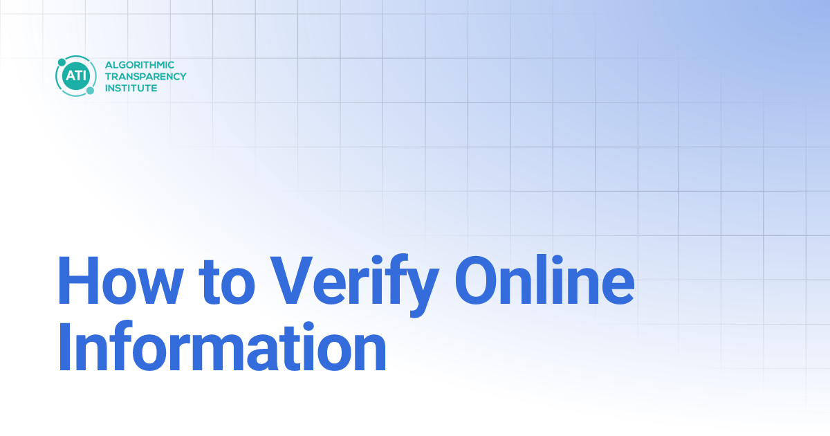 How to Verify Online Information | v 0.05 Junkipedia User Guide
